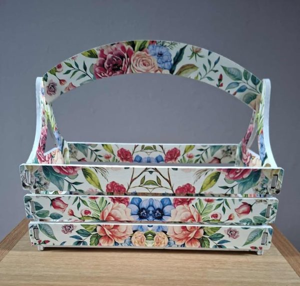 MDF Slatted Basket Craft Blank – 21cm DIY Hamper Kit - Decoupage Craft ...