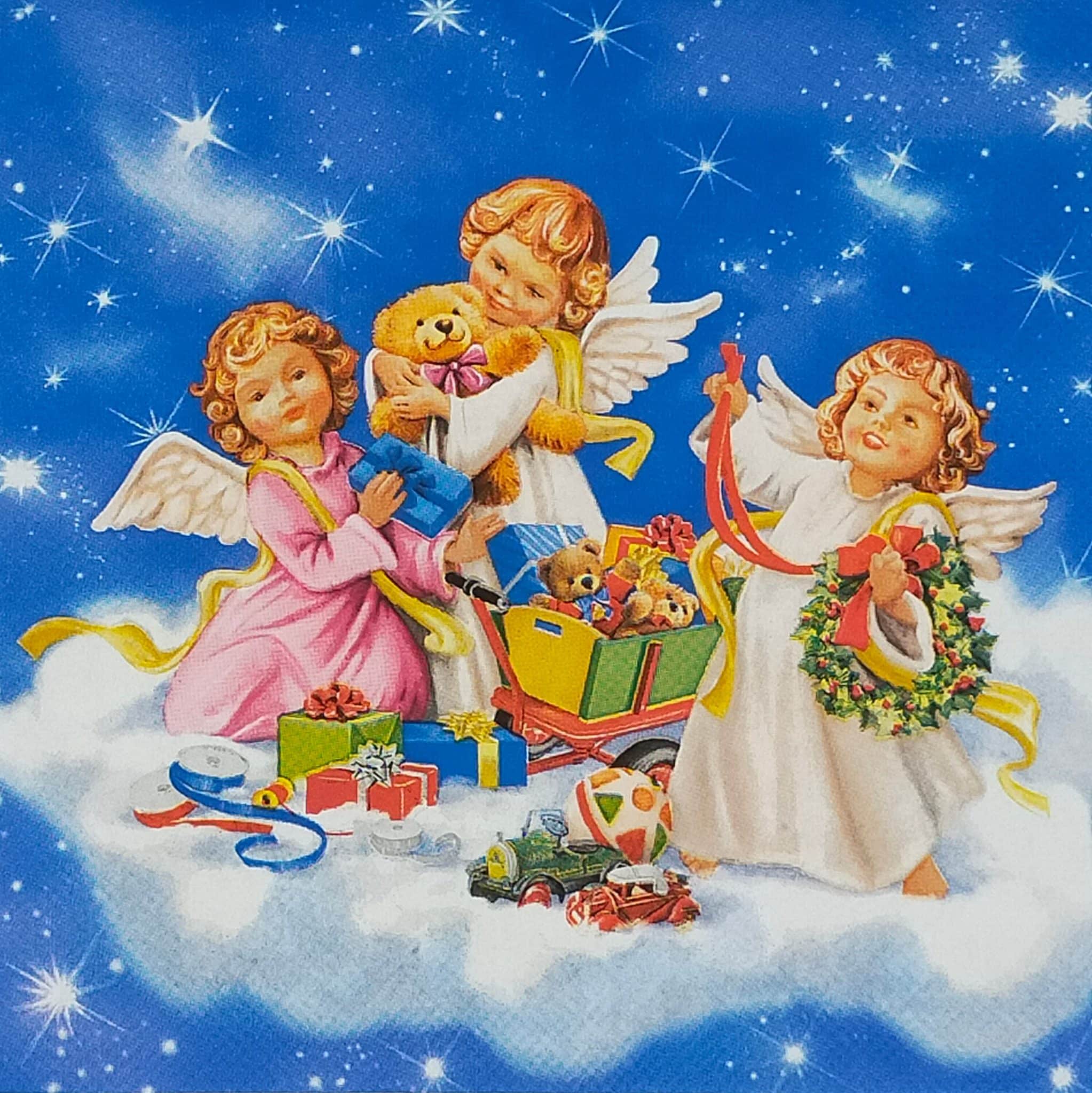 Angels with Toys Napkins D48 33cm - Decoupage Craft Blanks