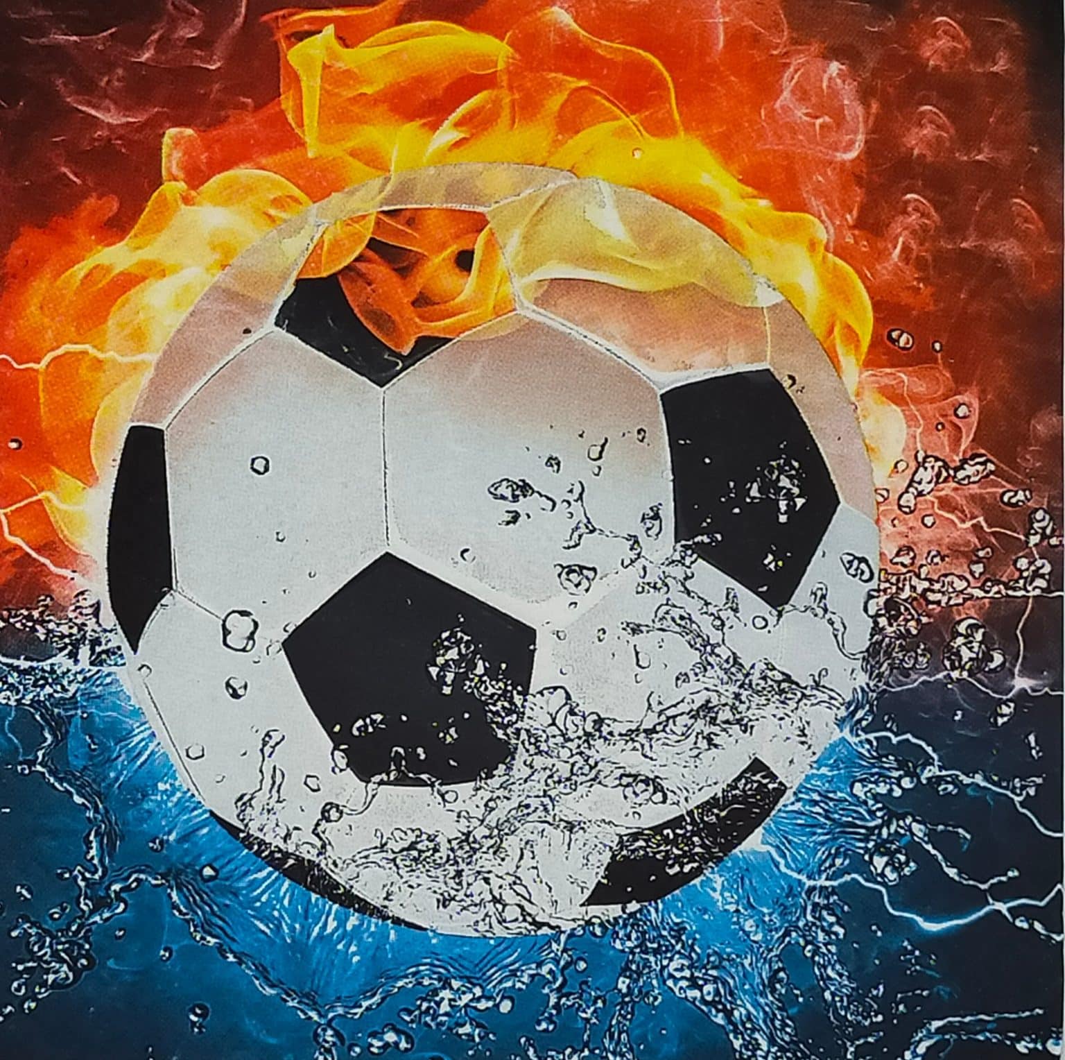 Football Fire and Water Napkins F56 33cm - Decoupage Craft Blanks