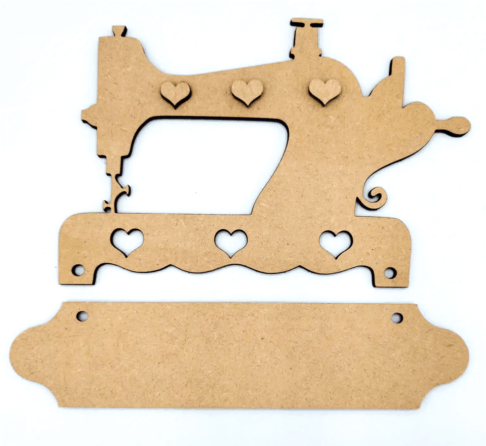 Sewing Machine Craft Room Plaque – 3D Layered MDF Wall Art Blank ...