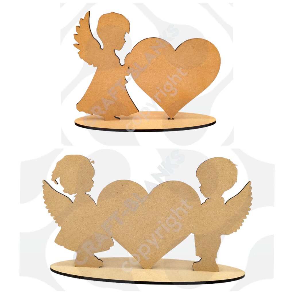 Angel Cherub with heart Double or single available - Decoupage Craft Blanks