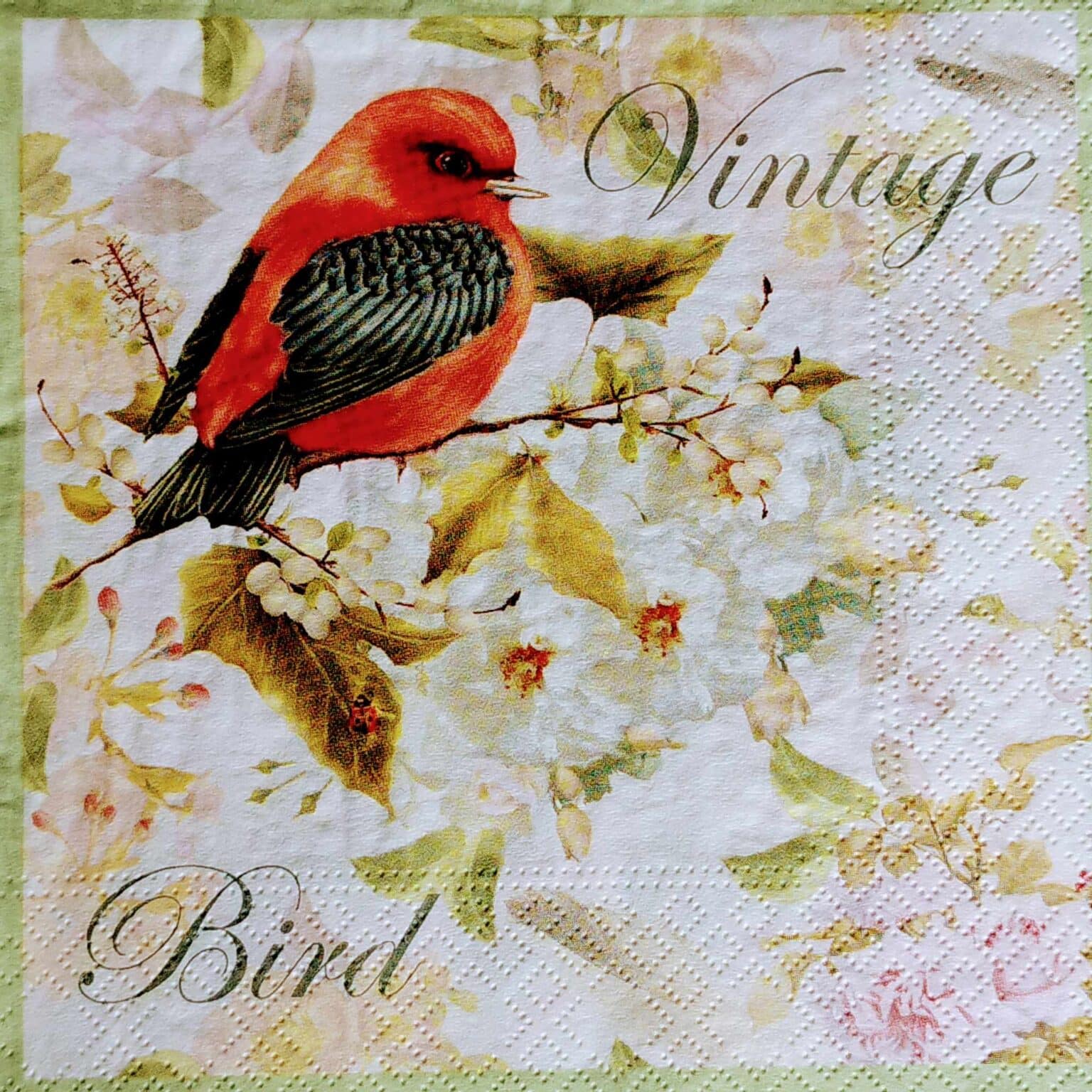 Vintage Birds napkins Q12 33cm - Decoupage Craft Blanks