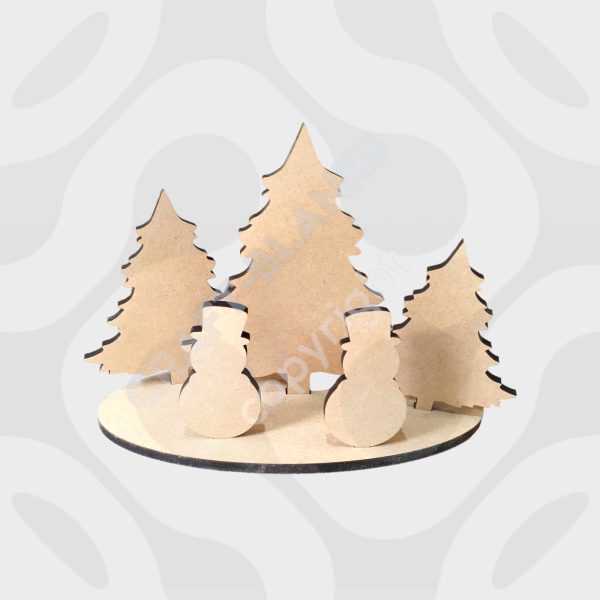 MDF Christmas Snowman Scene – 20cm DIY 3D Winter Kit - Decoupage Craft ...