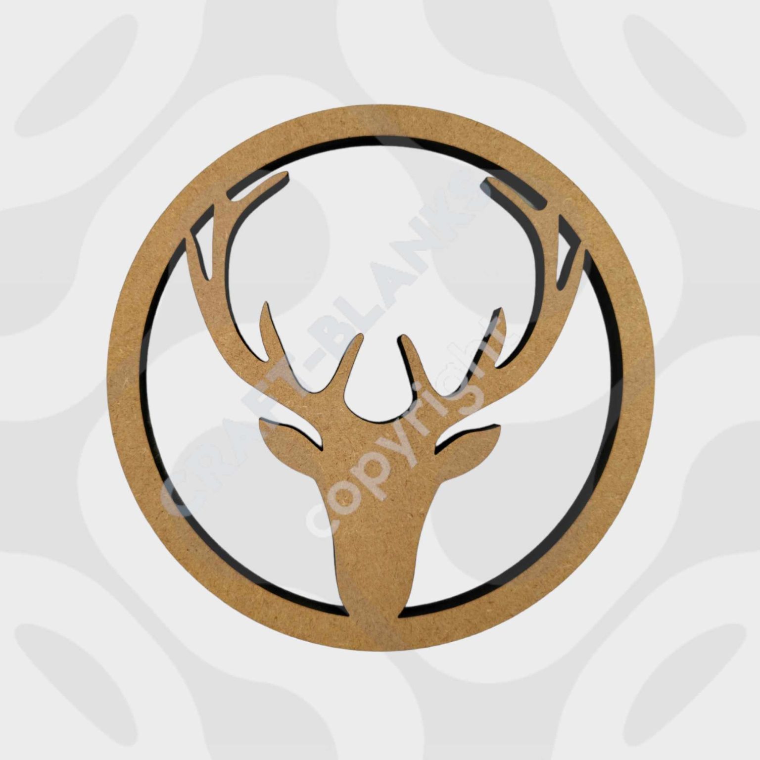 MDF Chunky Stag Circle – DIY 20cm Wreath Blank - Decoupage Craft Blanks