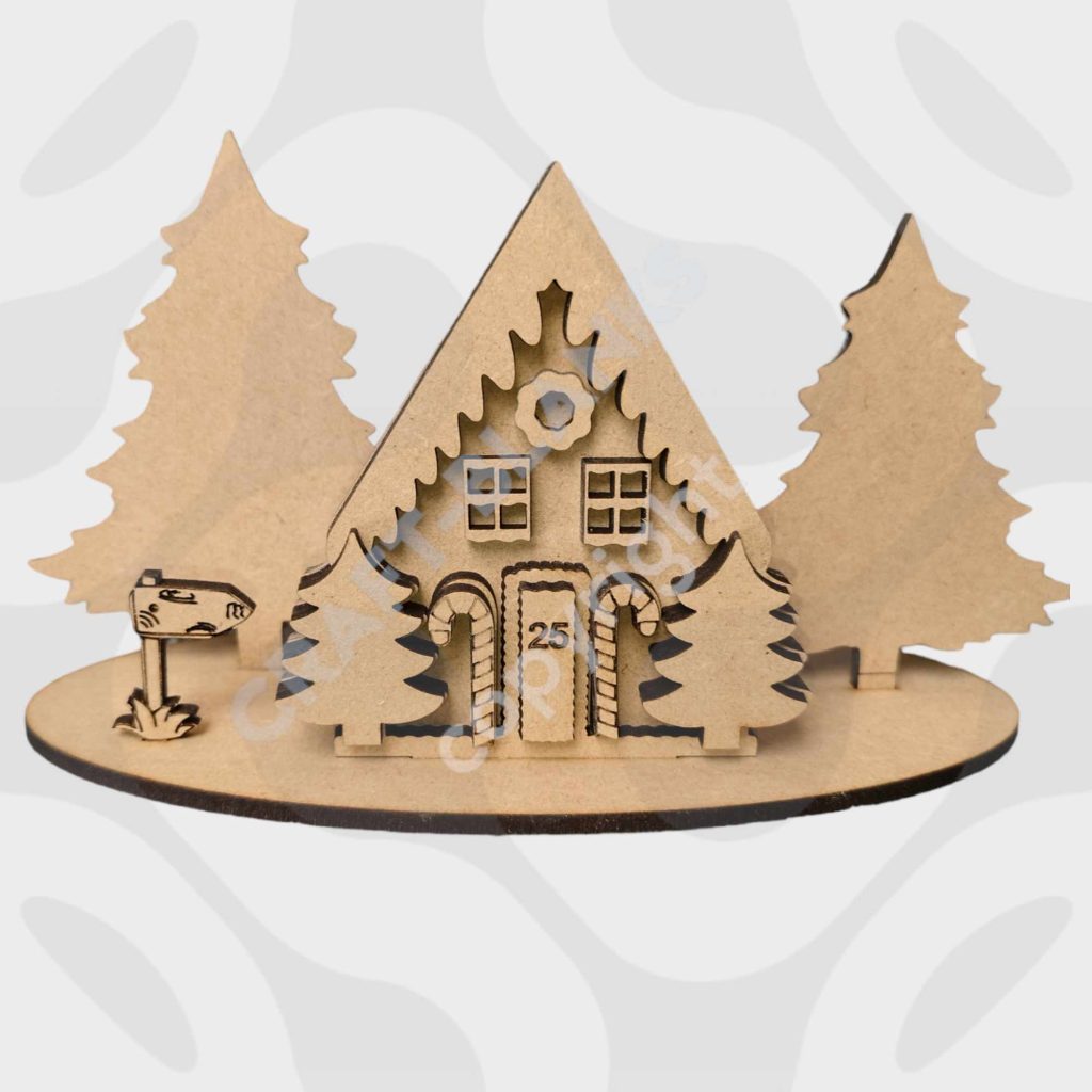 MDF Gingerbread House Scene – 21cm DIY 3D Christmas Kit - Decoupage ...