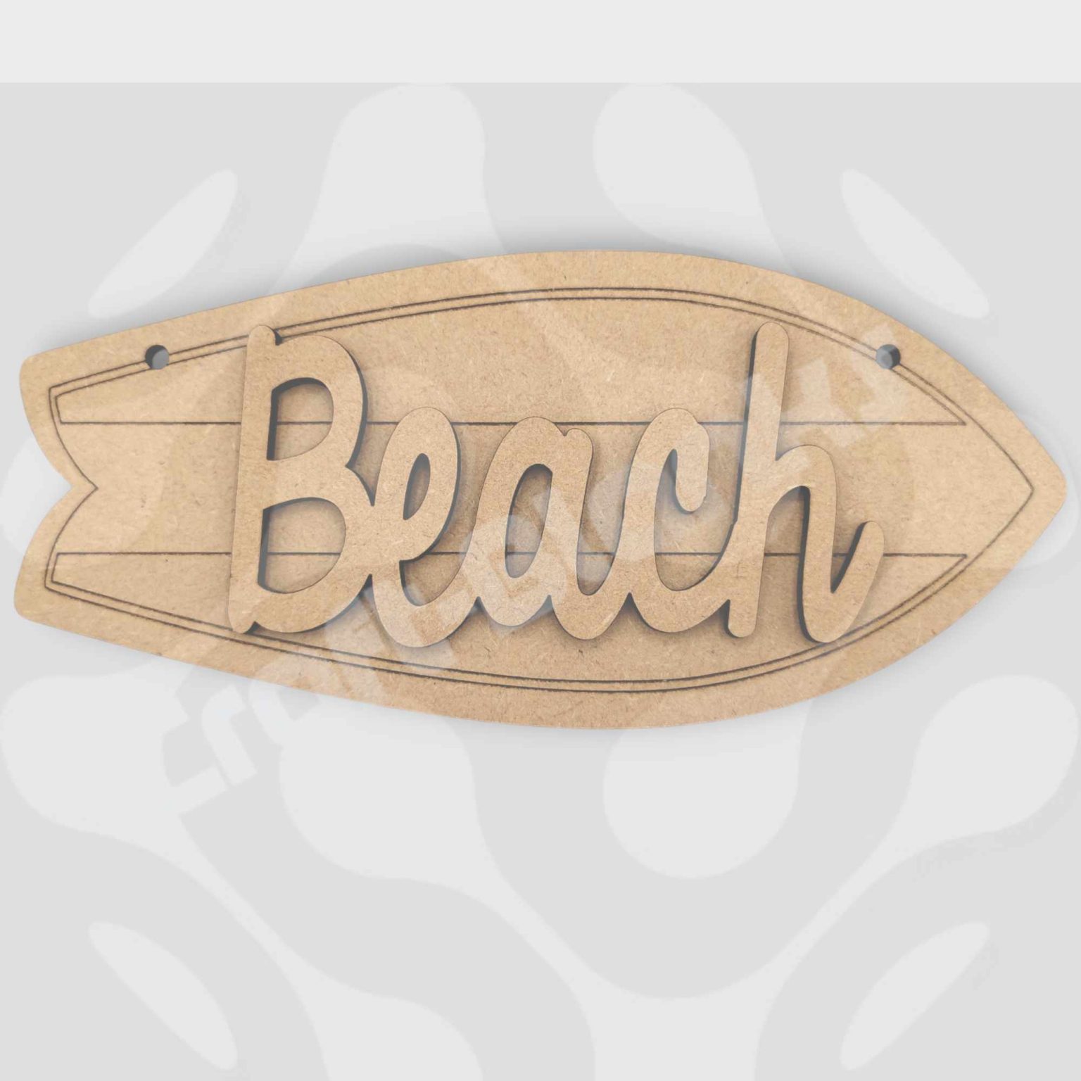 MDF Surfboard Beach Sign – 30cm DIY 3D Coastal Blank - Decoupage Craft ...