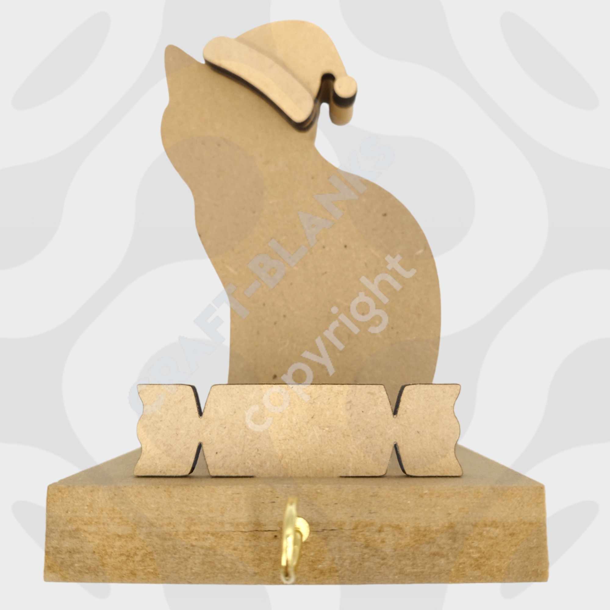 Freestanding Christmas Cat stocking holder - Decoupage Craft Blanks