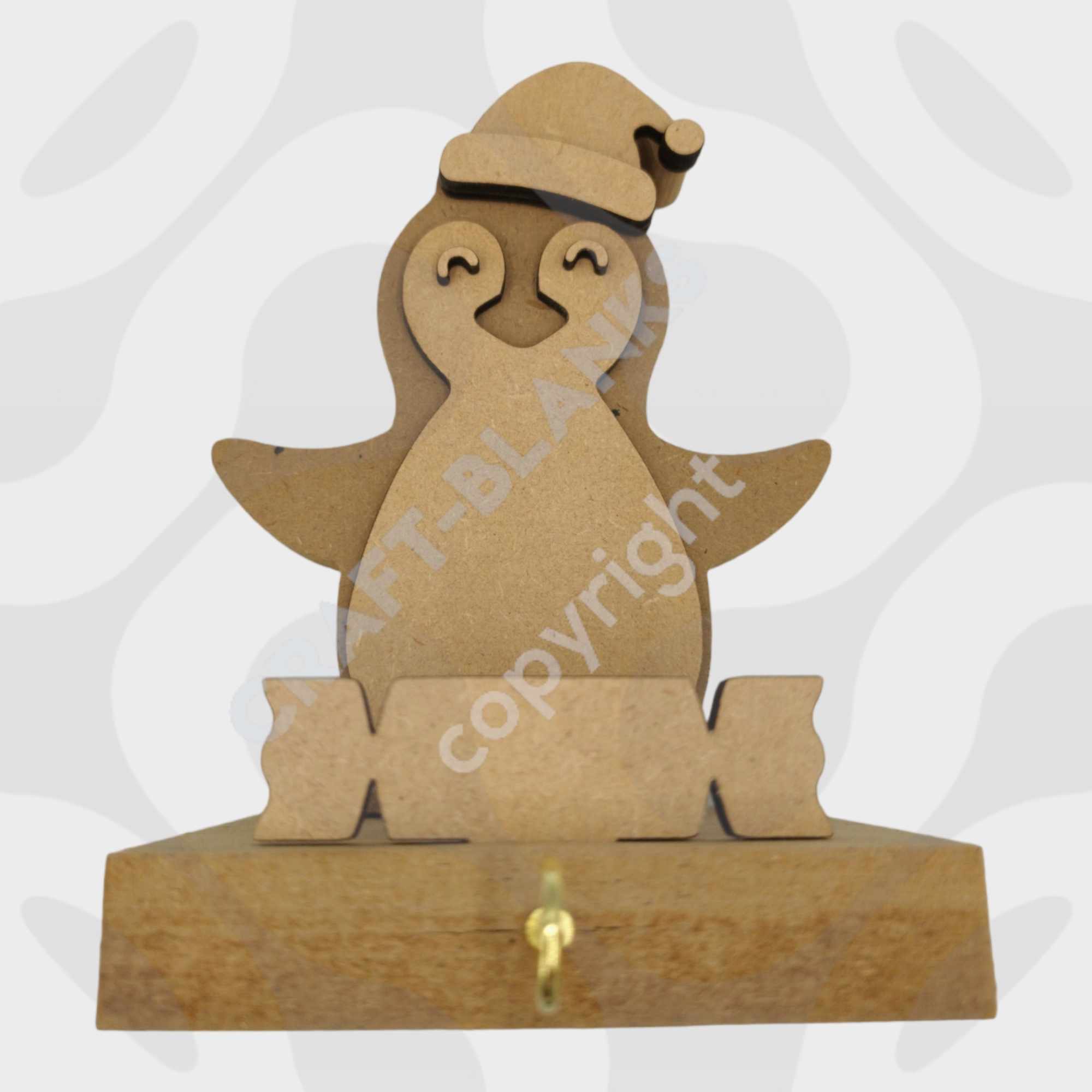 MDF Penguin Stocking Holder – 18mm Chunky DIY Blank - Decoupage Craft ...