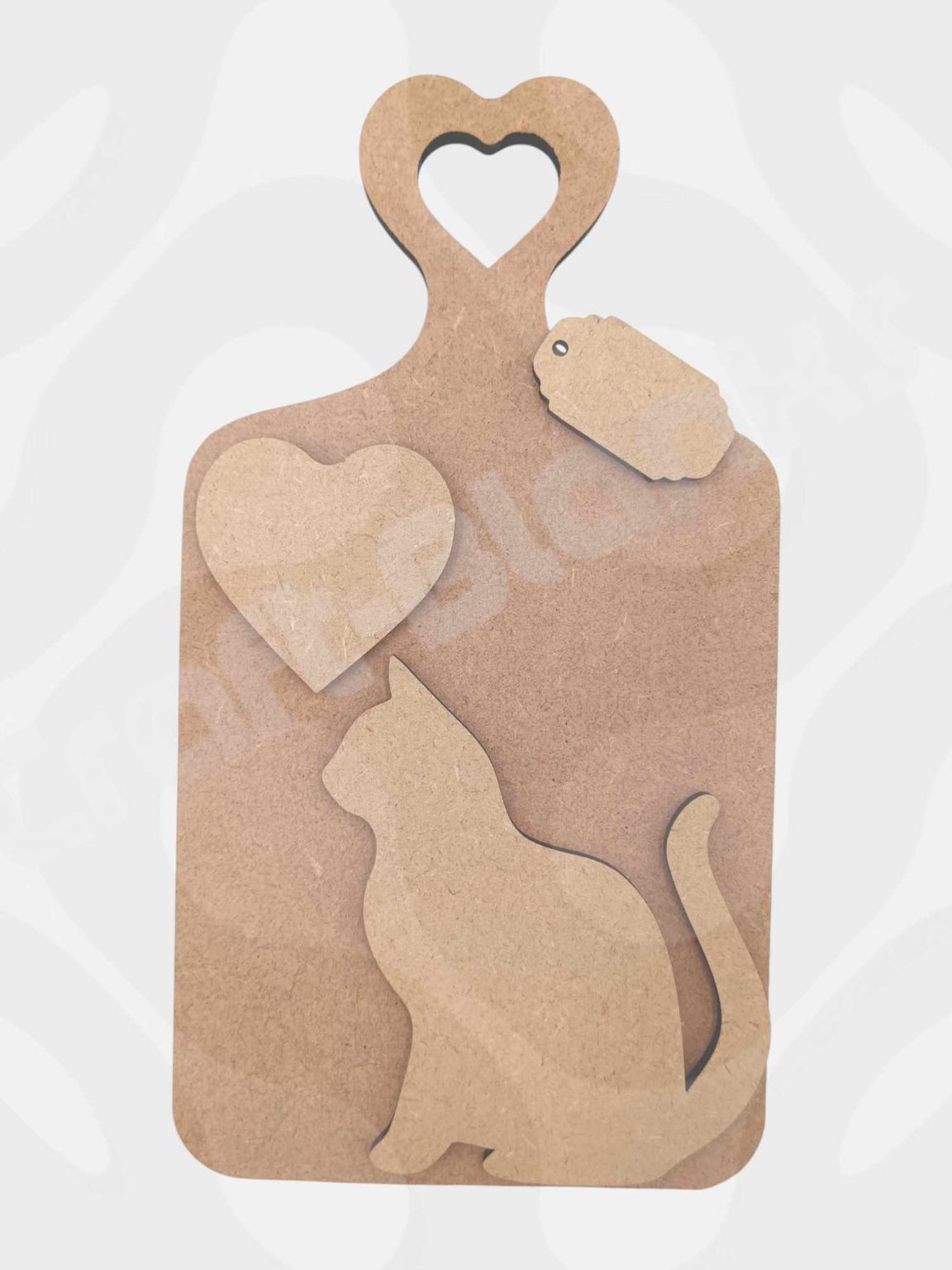 MDF Heart Handle Chopping Board Blank – 22cm DIY 3D Plaque - Decoupage ...