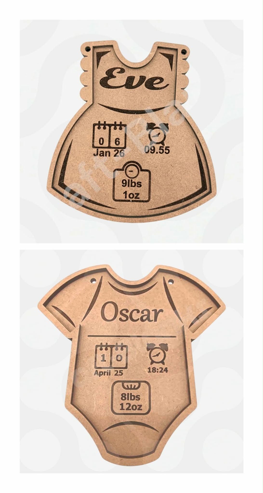 Personalized New Baby Date Chart – Layered MDF Birth Gift - Decoupage ...