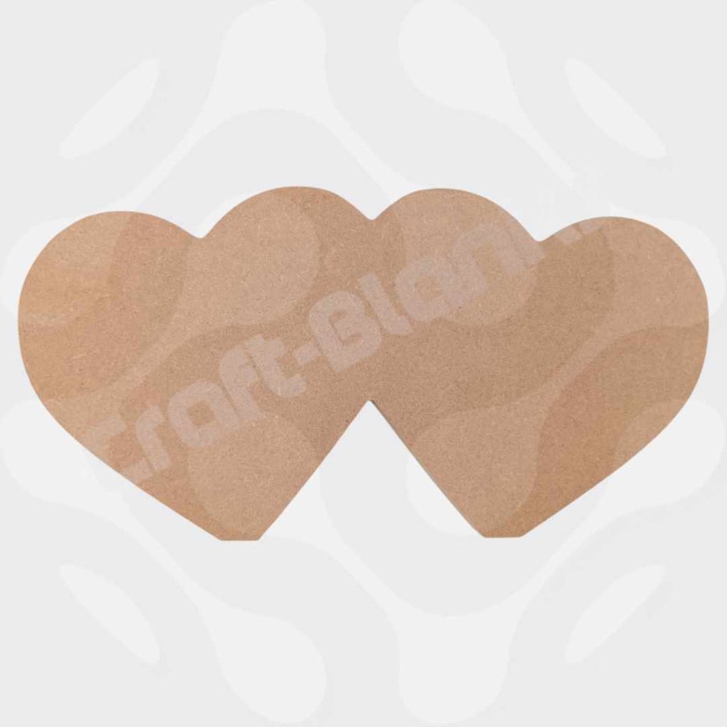 Freestanding MDF Double Hearts craft blank - Decoupage Craft Blanks